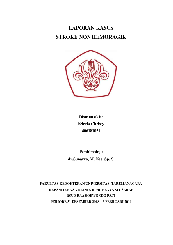 (PDF) LAPORAN KASUS STROKE NON HEMORAGIK Disusun oleh