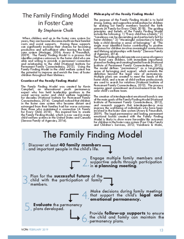 (PDF) The Family Finding Model in Foster Care