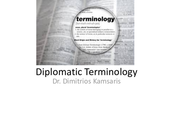 (PPT) Diplomatic Terminology