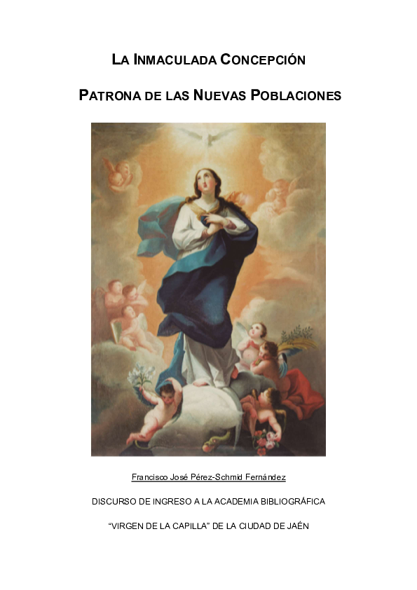 (PDF) La Inmaculada Concepción patrona de las Nuevas Poblaciones