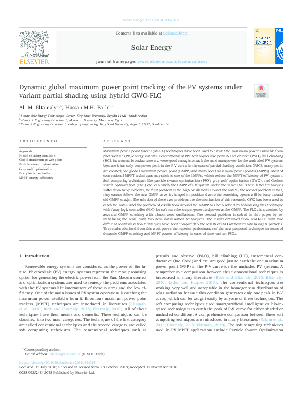 (PDF) Dynamic global maximum power point tracking of the PV systems under variant partial ...
