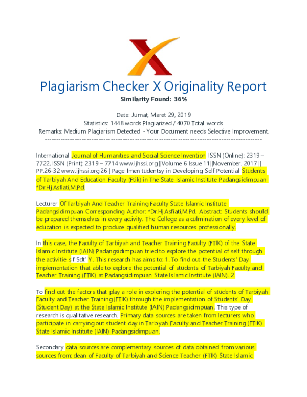 (PDF) Plagiarism Checker X Originality Report | asfiati asfiati ...