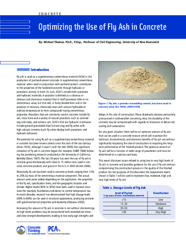 (PDF) Optimizing the Use of Fly Ash in Concrete