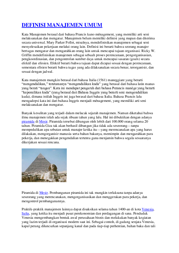 (DOC) DEFINISI MANAJEMEN UMUM
