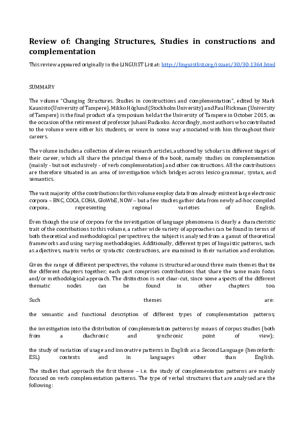 (DOC) Review of "Changing structures" (Mark Kaunisto, Mikko Höglund ...