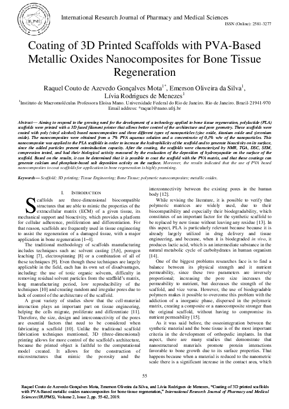 (PDF) Coating of 3D Printed Scaffolds with PVA-Based Metallic Oxides ...