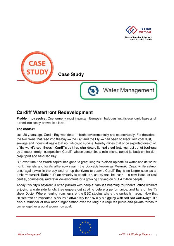 (PDF) ECLink Case Study: Cardiff: Waterfront Redevelopment