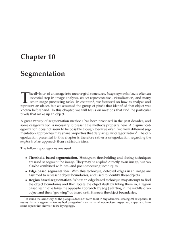 (PDF) Chapter 10 Segmentation