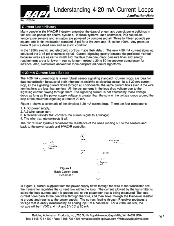 (PDF) Application Note Understanding 4-20 mA Current Loops (PDF) Application Note Understanding 4-20 mA Current Loops