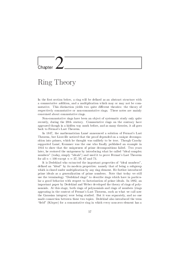 (PDF) Ring Theory