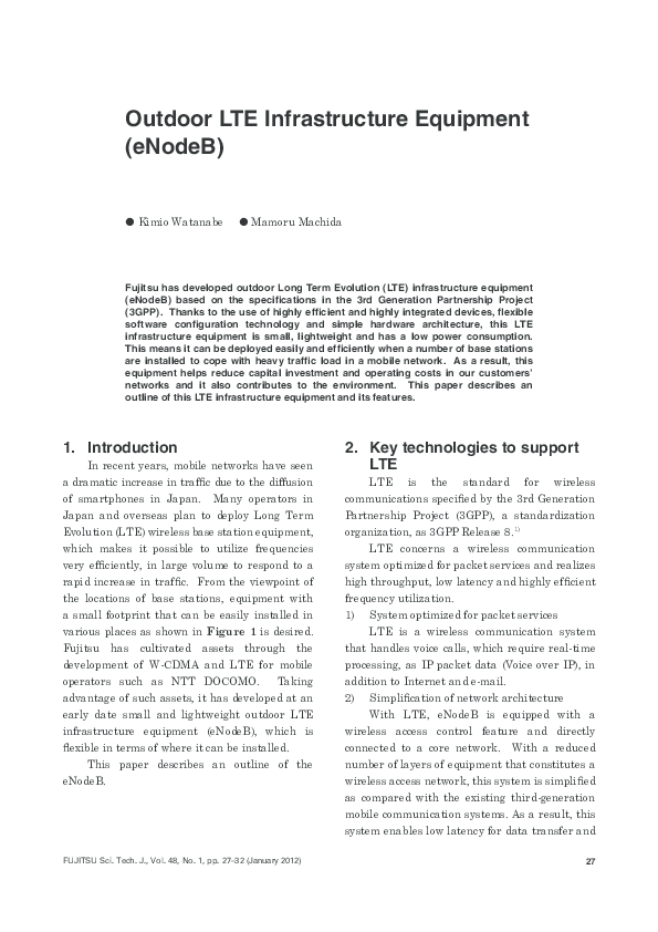 (PDF) Outdoor LTE Infrastructure Equipment (eNodeB