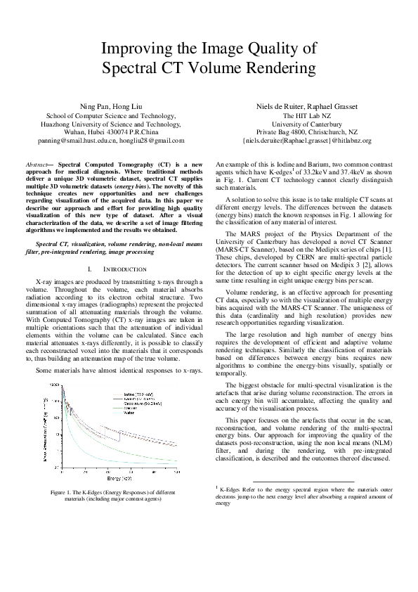 (PDF) Improving the Image Quality of Spectral CT Volume Rendering