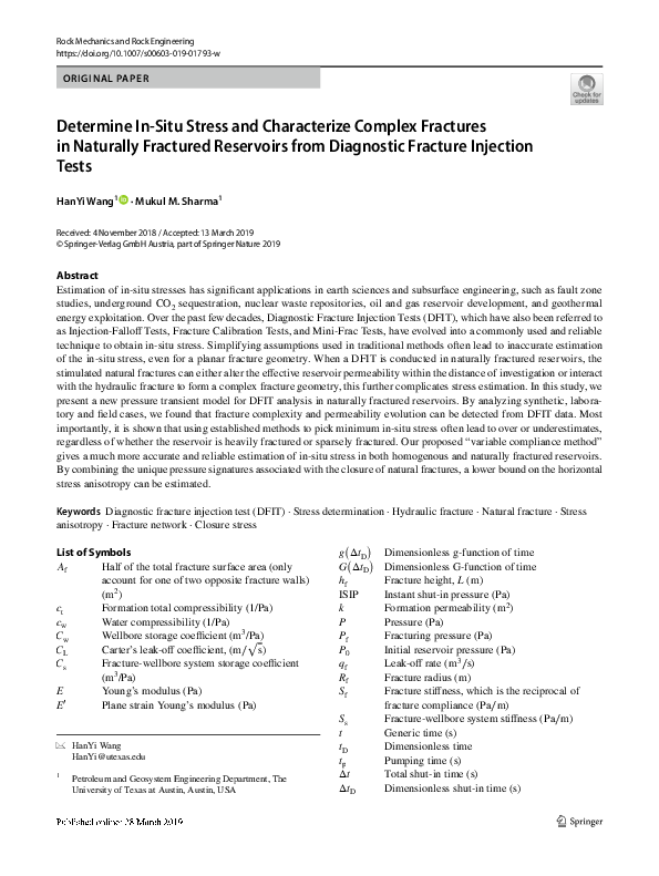 (PDF) Estimating Fracture Closure Stress in Naturally Fractured ...