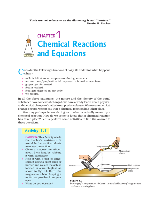 (PDF) Chemical Reactions and Equations