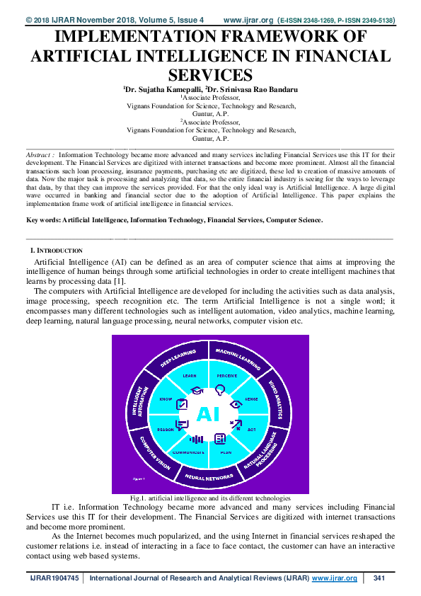 (PDF) IMPLEMENTATION FRAMEWORK OF ARTIFICIAL INTELLIGENCE IN FINANCIAL ...