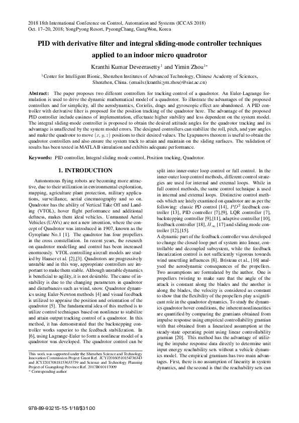 (PDF) PID with derivative filter and integral sliding-mode controller techniques applied to an ...