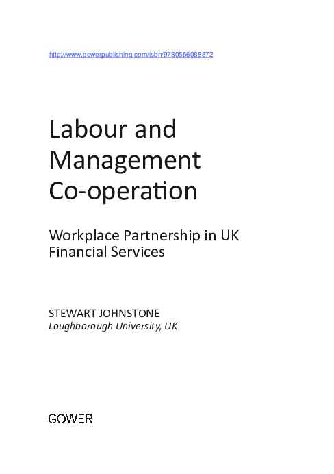(PDF) Labour and Management Co-operation