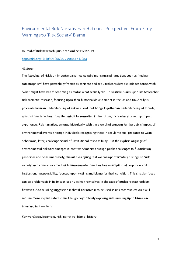 (DOC) Environmental risk narratives in historical perspective