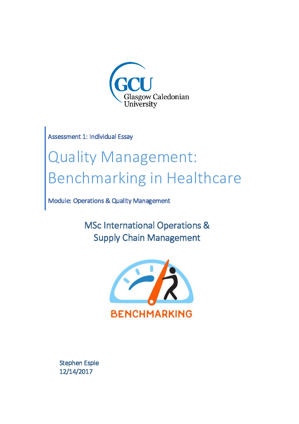 (PDF) Quality Management: Healthcare Benchmarking