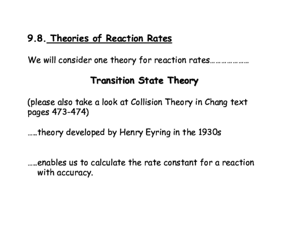 (PDF) Theories of Reaction Rates