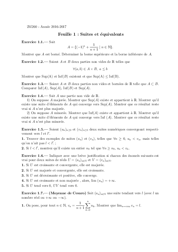 Le nombre d'or et les suites