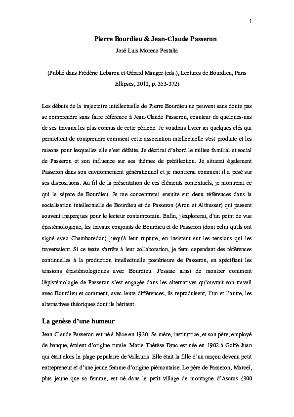 (PDF) Pierre Bourdieu & Jean-Claude Passeron