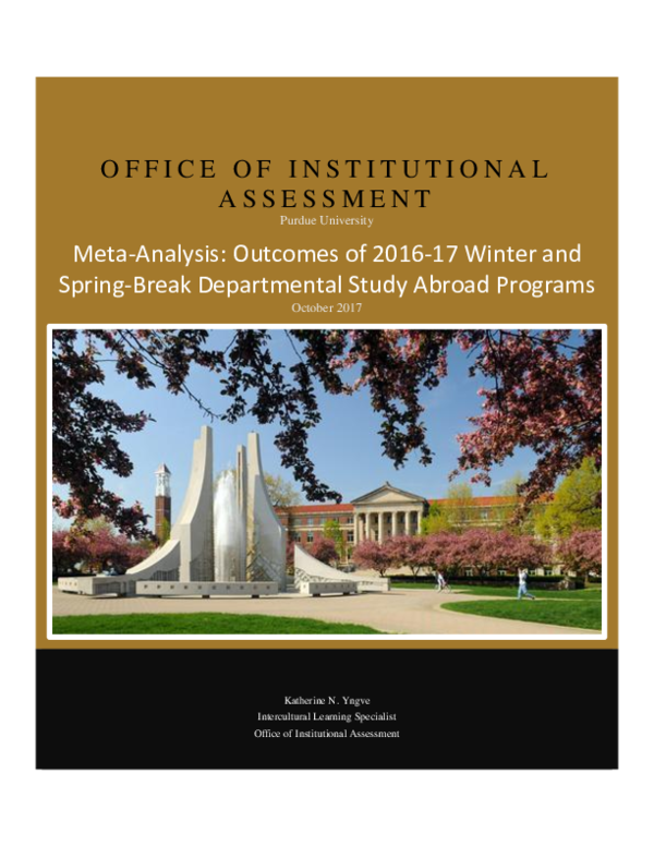 (PDF) Meta-Analysis of 2016-17 Short-Term Study Abroad Programs