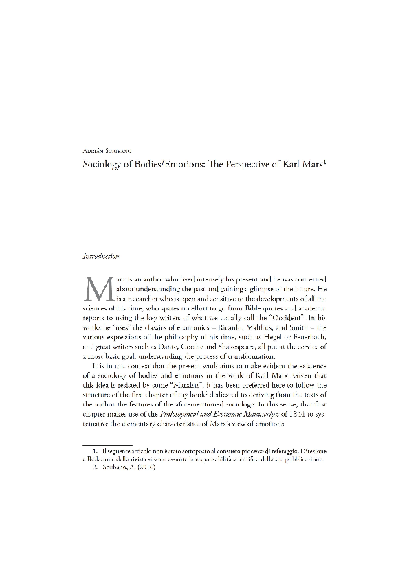 (PDF) Sociology of Bodies/Emotions: The Perspective of Karl Marx