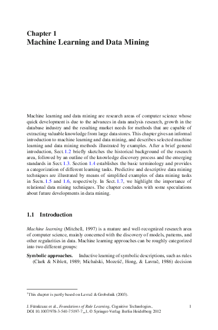 (PDF) Machine Learning and Data Mining