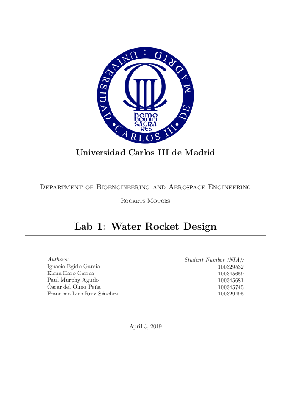(PDF) ROCKETS: Water rocket design