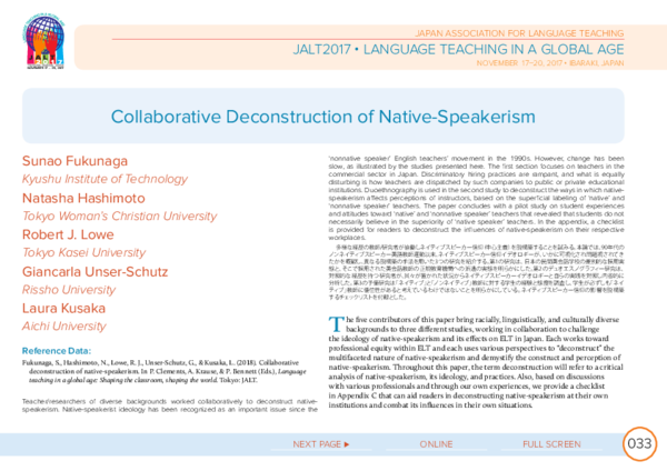 (PDF) Collaborative Deconstruction of Native-Speakerism