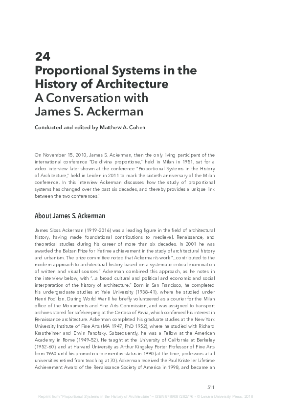 (PDF) Proportional Systems in the History of Architecture: A Critical ...