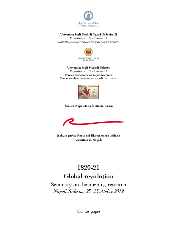 (PDF) 1820-21 Global revolution Seminary on the ongoing research Napoli ...