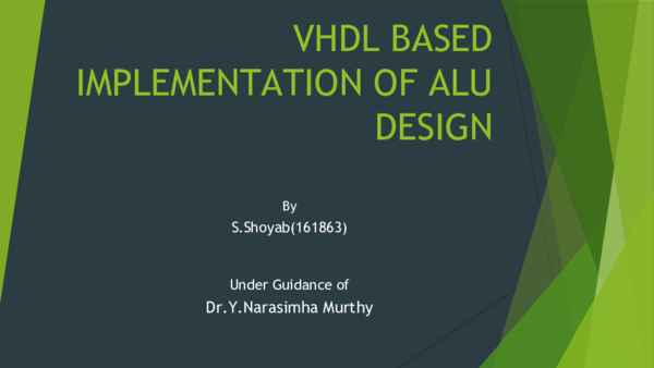 (PPT) VHDL BASED IMPLEMENTATION OF ALU DESIGN