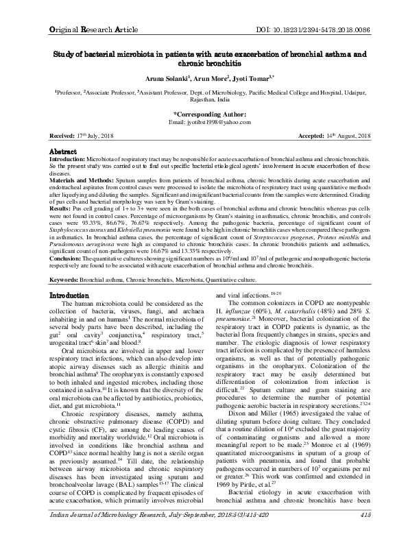 (PDF) Immune mechanisms and the impact of the disrupted lung microbiome in chronic bacterial ...