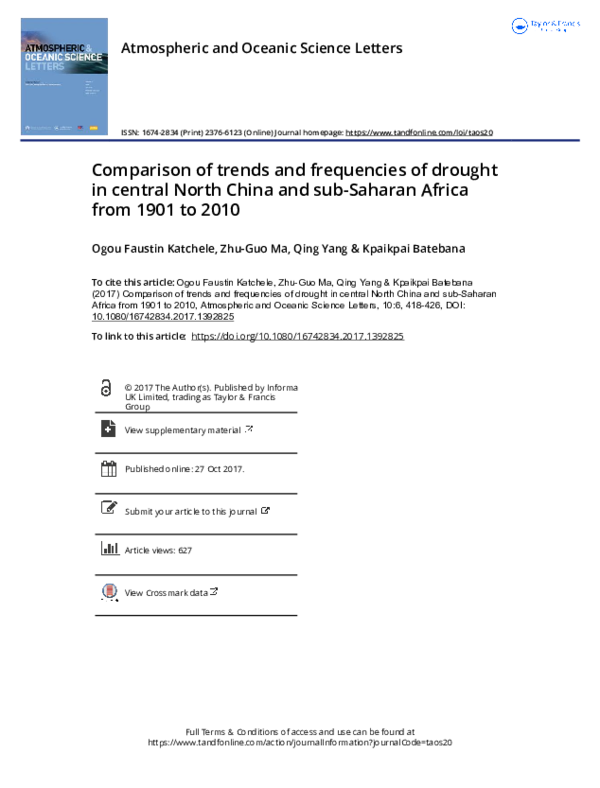 (PDF) Atmospheric And oceAnic science Letters