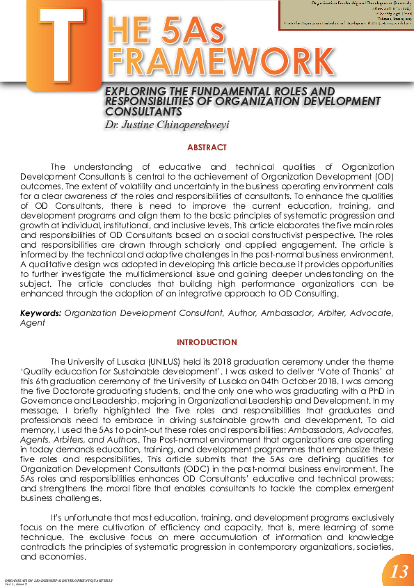 (PDF) The 5As Framework: exploring the fundamental roles and ...