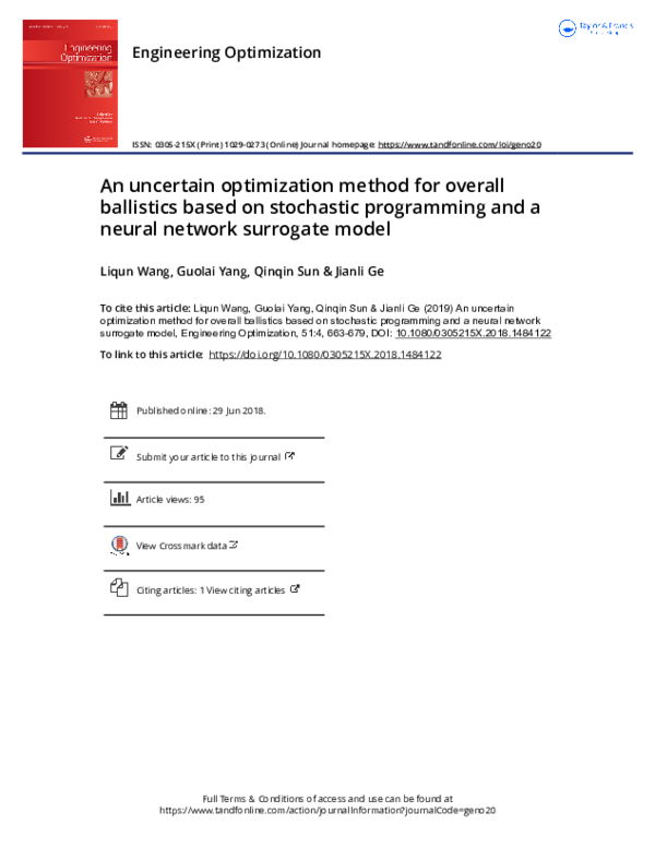 (PDF) An uncertain optimization method for overall ballistics based on stochastic programming ...