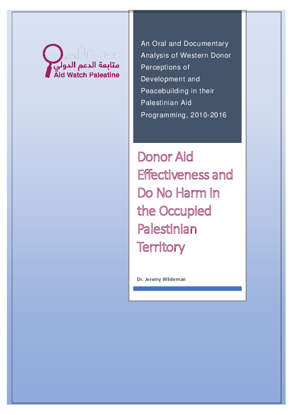 (PDF) Donor Aid Effectiveness and Do No Harm in the Occupied ...