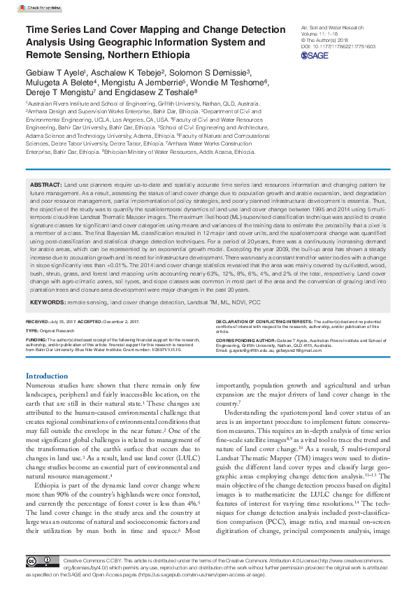 (PDF) Time Series Land Cover Mapping and Change Detection