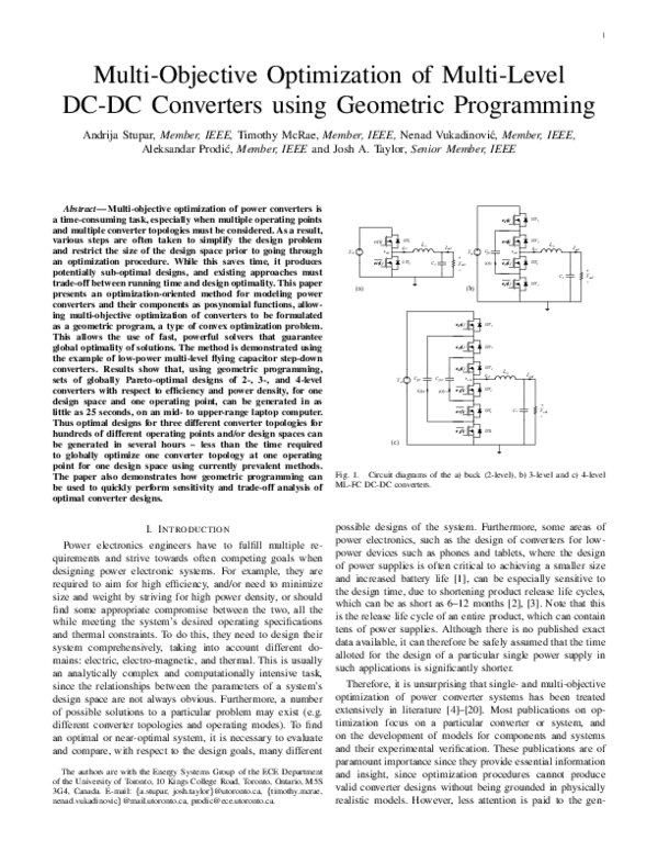 (PDF) Multi-Objective Optimization of Multi-Level DC-DC Converters ...