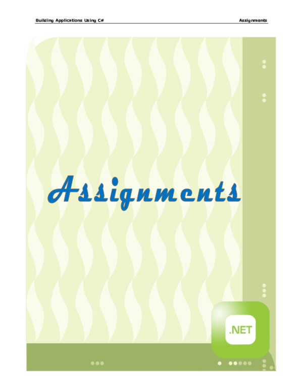 (PDF) Building Applications Using C# Assignments