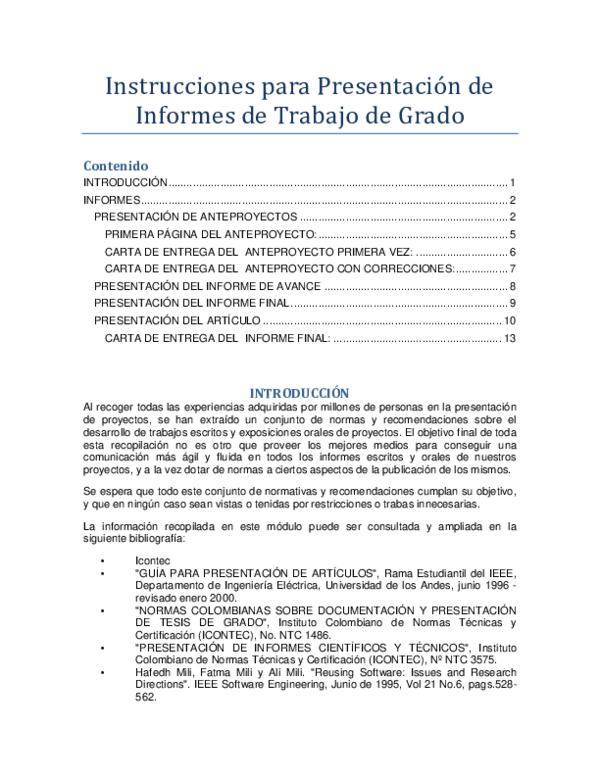 (PDF) Instrucciones para Presentacio n de Informes de Trabajo de Grado ...