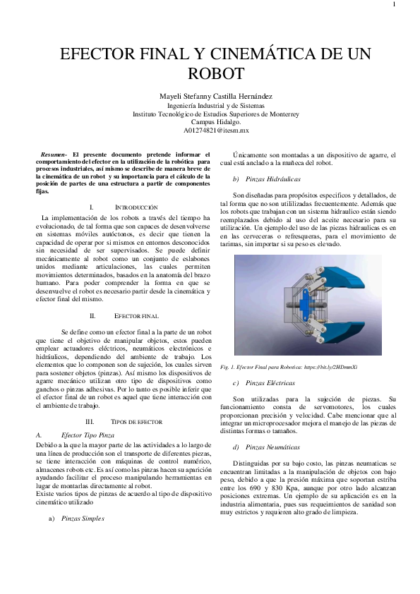 (PDF) EFECTOR FINAL Y CINEMÁTICA DE UN ROBOT