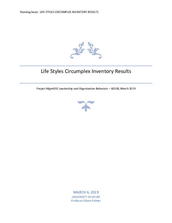 (DOC) Wk 1 LSI Inventory Circumplex Evaluation & the use of SA by df 3-