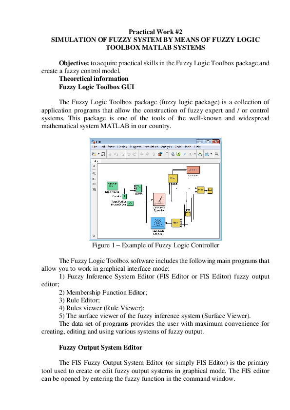 (DOC) Practice2.Fuzzy Logic Toolbox | Нурбек Толыбаев - Academia.edu