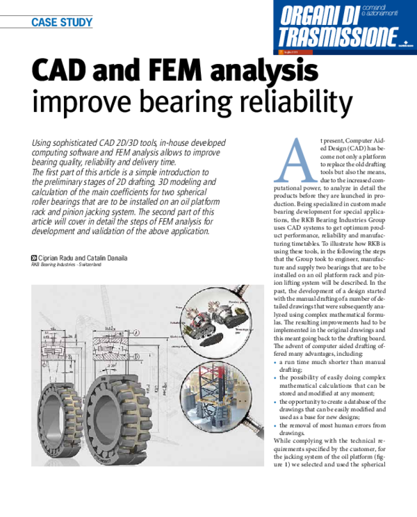 (PDF) RKB CAD and FEM Analysis Improve Bearing Reliability
