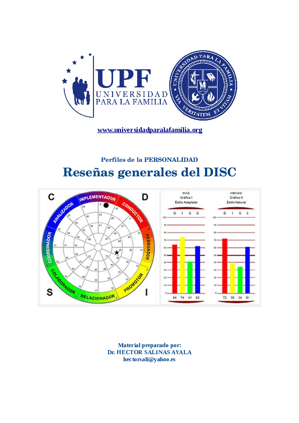 (PDF) Perfiles de la PERSONALIDAD Reseñas generales del DISC