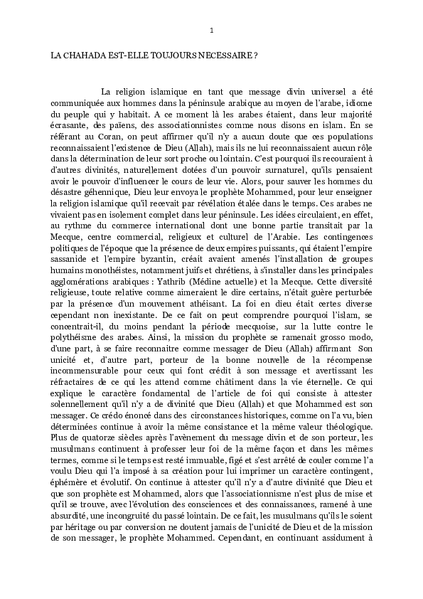 (DOC) LA CHAHADA EST