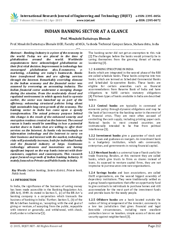 (PDF) INDIAN BANKING SECTOR AT A GLANCE